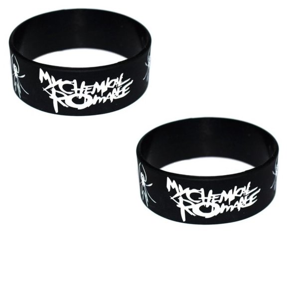 Jewelry | 2 My Chemical Romance Bracelets Band Wristbands Mcr Black ...